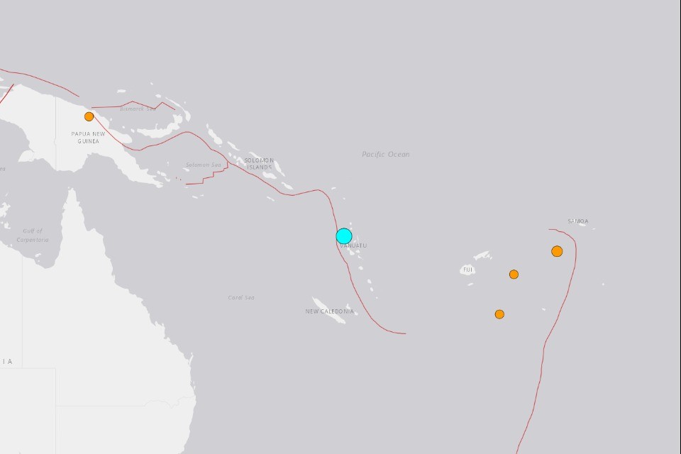 Terremoto a largo di Vanuatu
