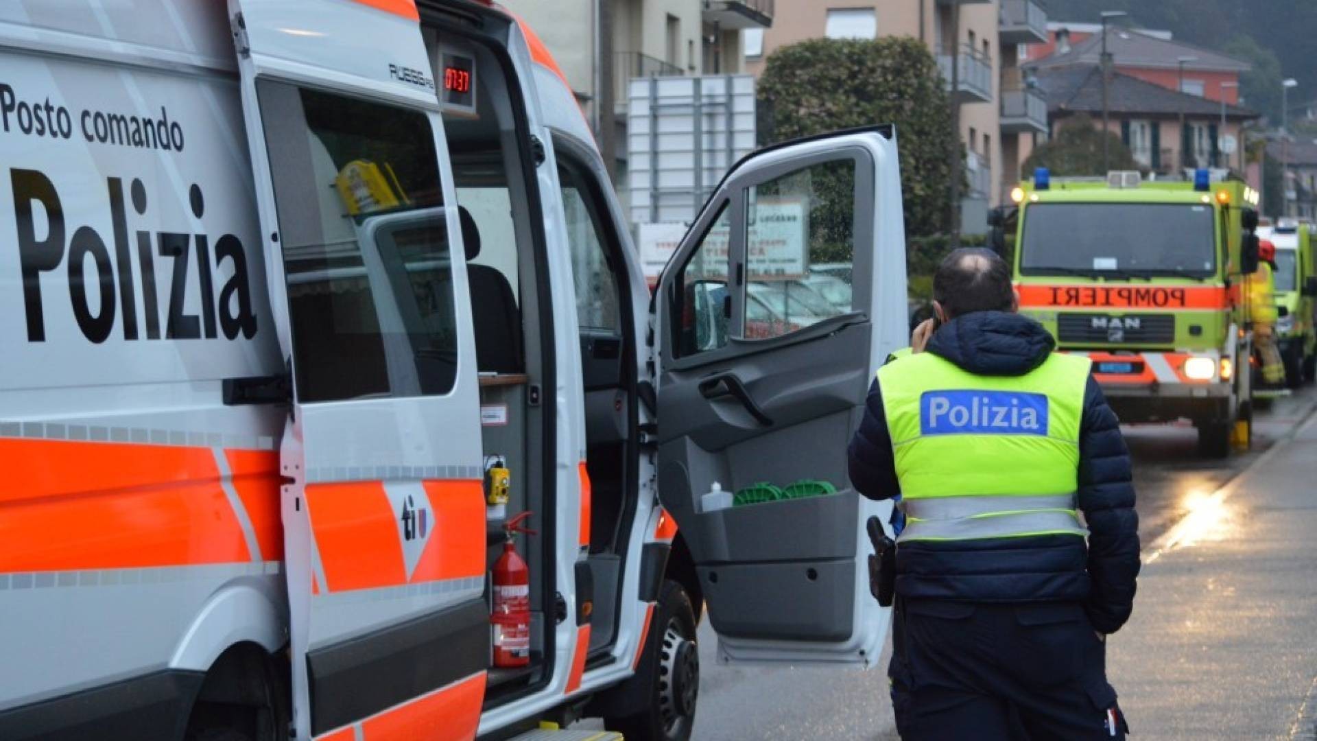 Fiamme in una cantina di Solduno